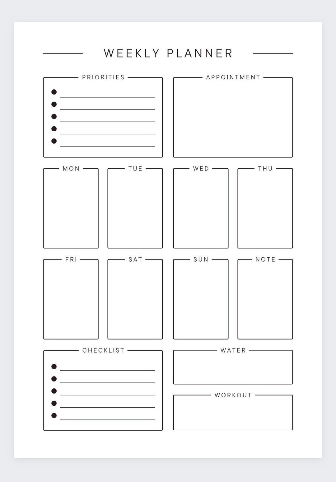 Professional Weekly Planner,weekly Planner,week to Week Planner,week at ...