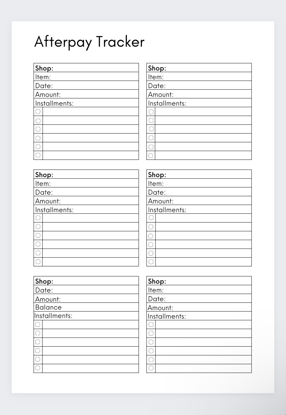 Afterpay Tracker,bills Planner,afterpay Planner,expense Tracker ...