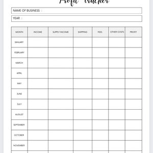 Profit Trackersmall Business Plannersales Trackerprofit - Etsy