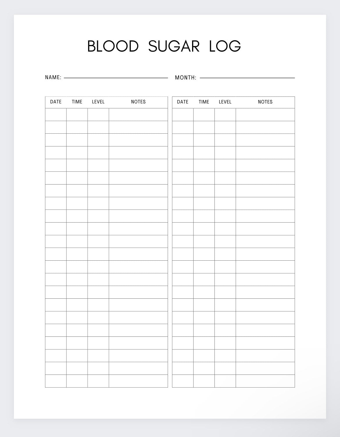Blood Sugar Logblood Sugar Trackerhealth Plannerdiabetes - Etsy