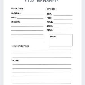 Field Trip Planneradventure Planning, Itinerary Organizer, Educational ...
