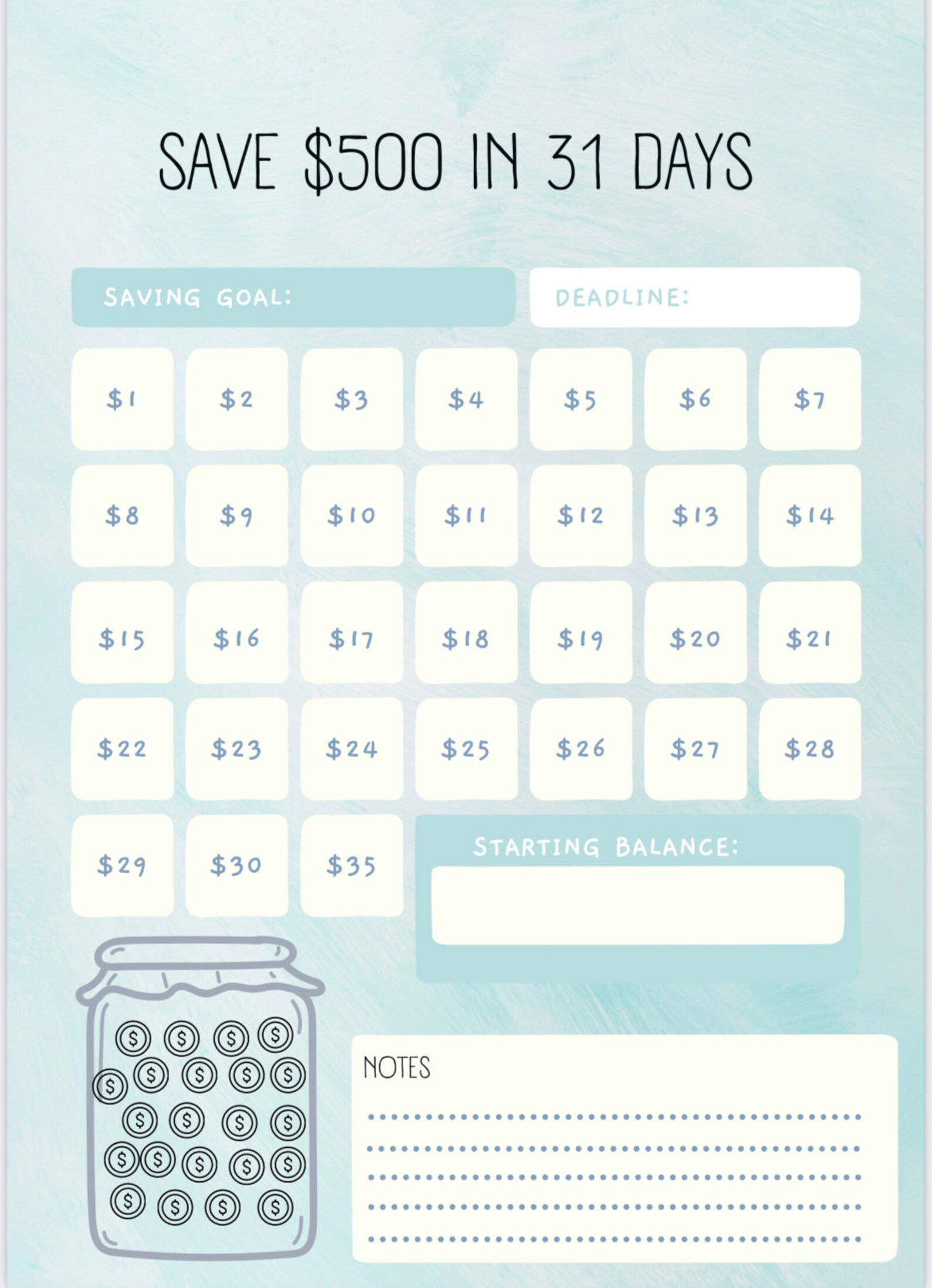 Saving Challenge,saving Challenge Bundle, Saving Fund,30 Day Tracker ...