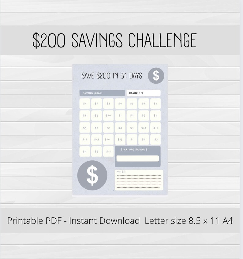 Saving Challenge,saving Challenge Bundle, Saving Fund,30 Day Tracker ...