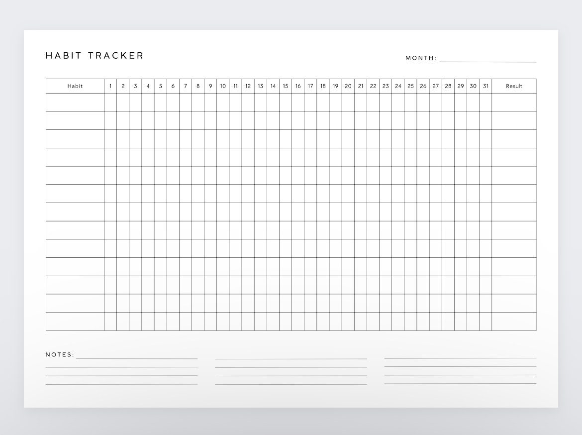 Habit Monthly Tracker,habit Tracker,progress Tracker,habit Planner ...