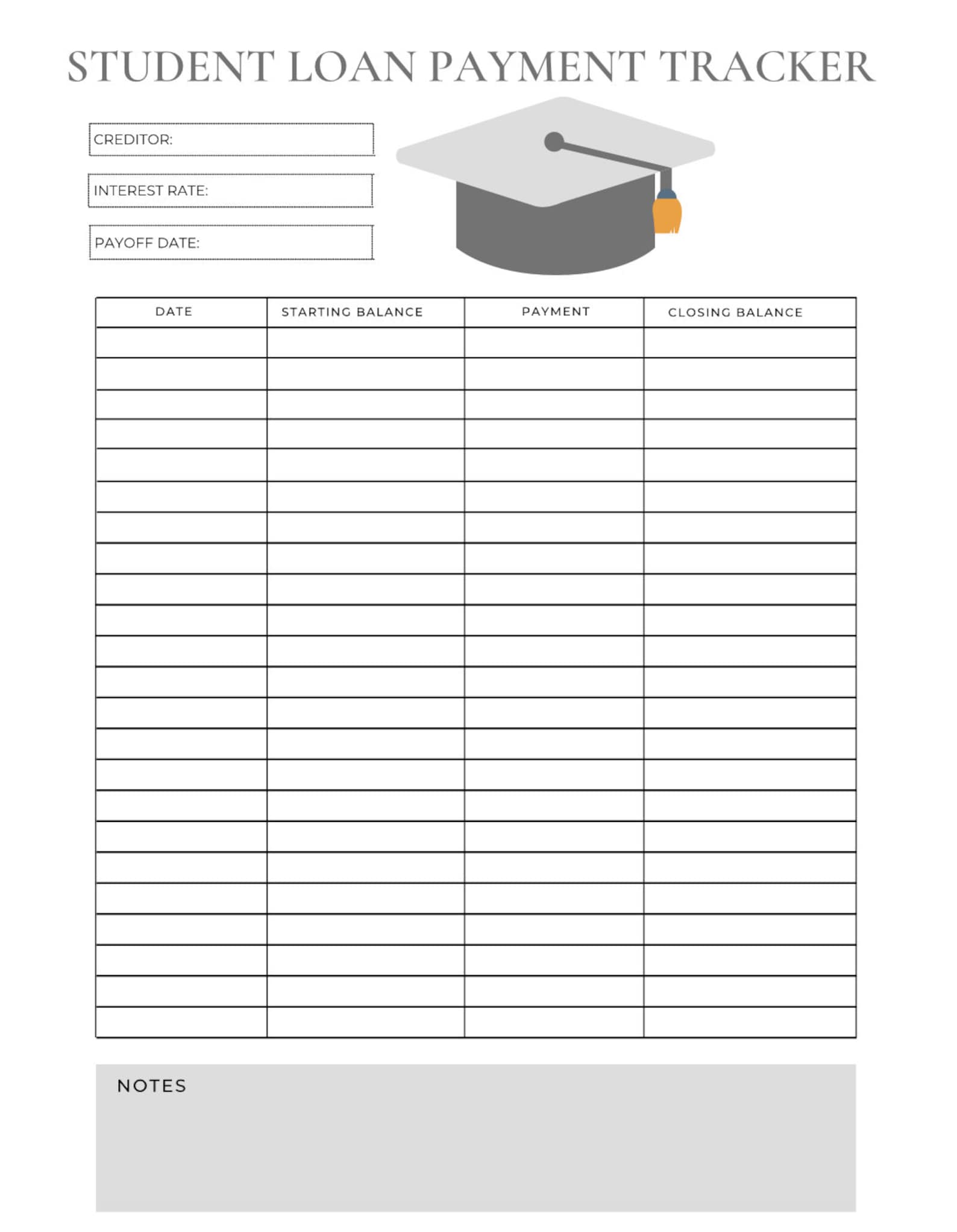 Student Loan Payment Tracker,credit Card Payoff,debt Tracker,debt ...