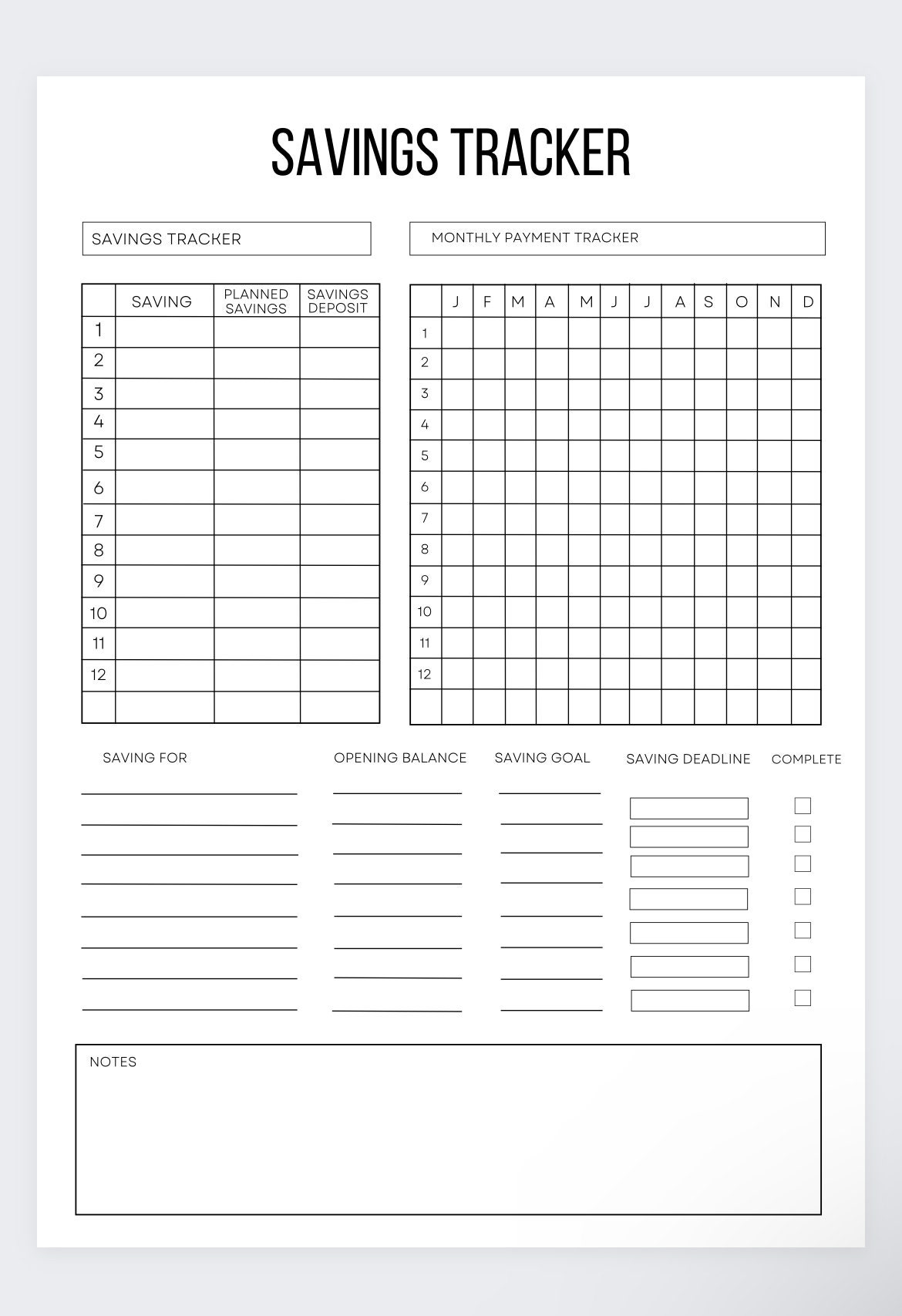 Savings Tracker,income and Expenses,savings Account,saving Money ...