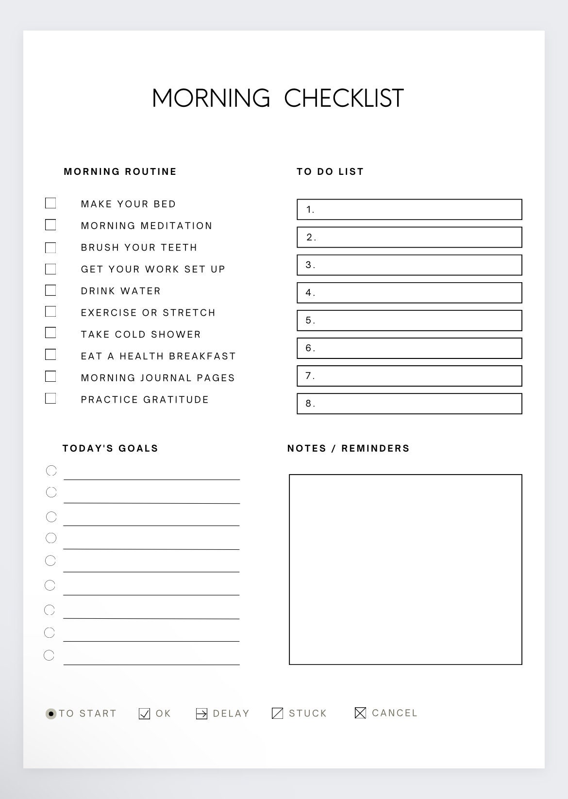 Morning Checklistmorning Routinedaily Checklistday at a - Etsy