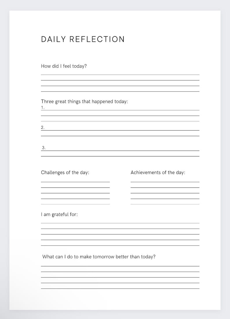 Reflection Planner,daily Reflection Planner,manifestation Journal,adhd ...