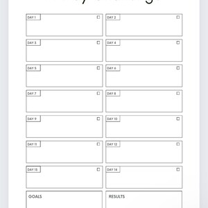 14 Day Challenge Template,productivity Planner,fitness Planner,exercise ...