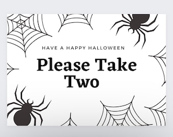 Please Take Two Sign Halloween - Etsy