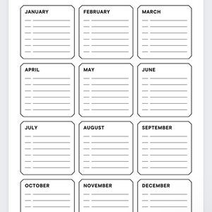 Dates to Remember Form,special Occasions Tracker,important Dates ...