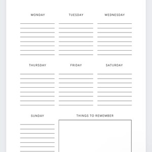 Elegant Weekly Planner: Minimalist Day-to-day Schedule - Etsy