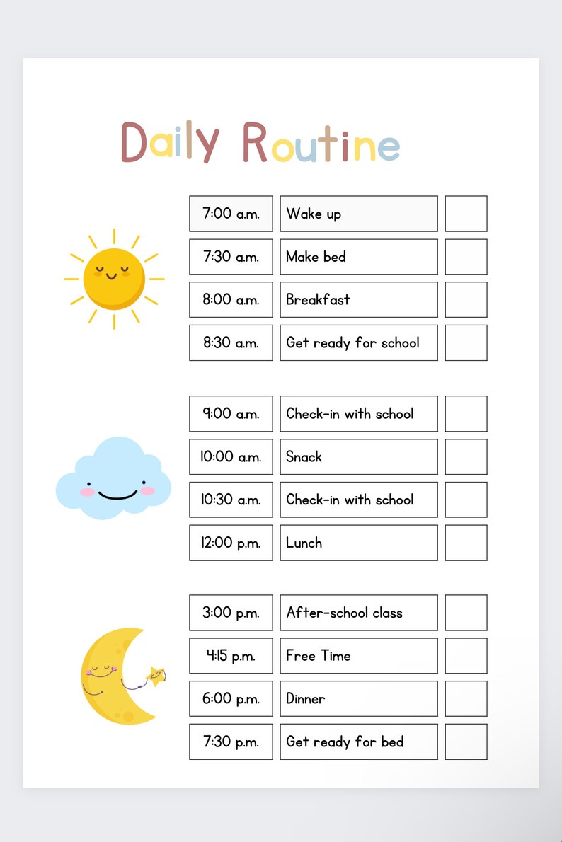 Kids Daily Routine,kids Daily Chores,daily Schedule,bedtime Routine ...