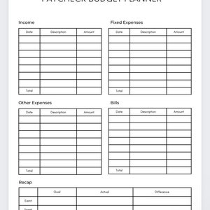 Paycheck Breakdown Planner,paycheck Budget,financial Planner,budget ...