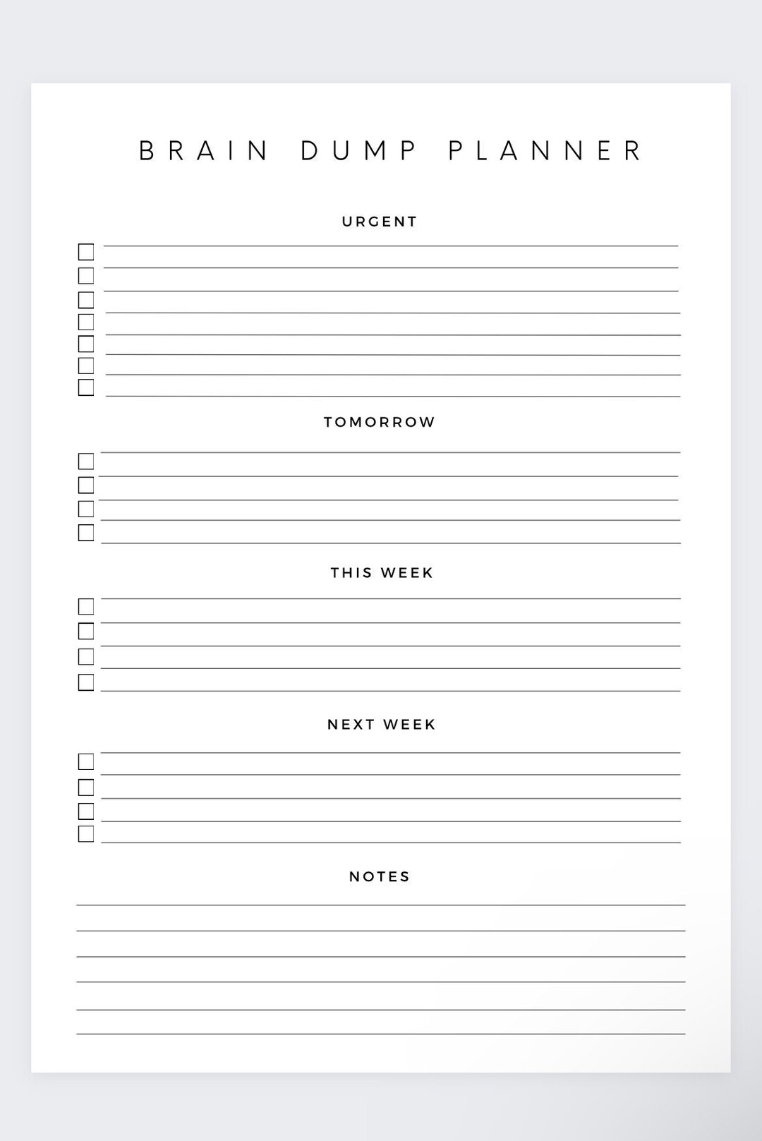 Weekly Brain Dump,thought Organizer, ADHD Brain Dump, Thought Tracker ...