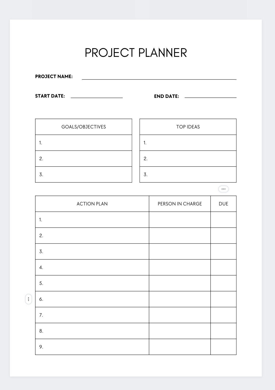 Project Planner Printable,project Timeline,task Organizer Template ...