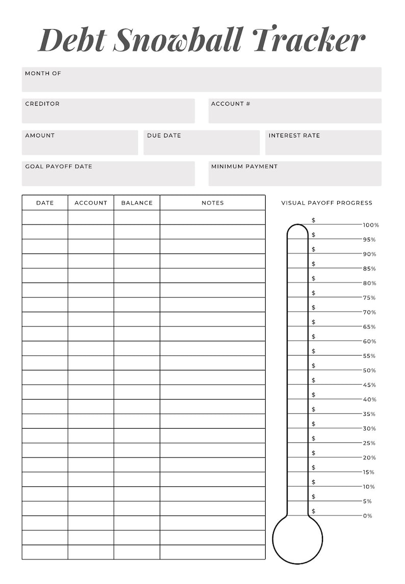 Debt Tracker Debt Tracker Coloring Debt Thermometer Debt - Etsy Debt Tracker Debt Tracker Coloring Debt Thermometer Debt - Etsy