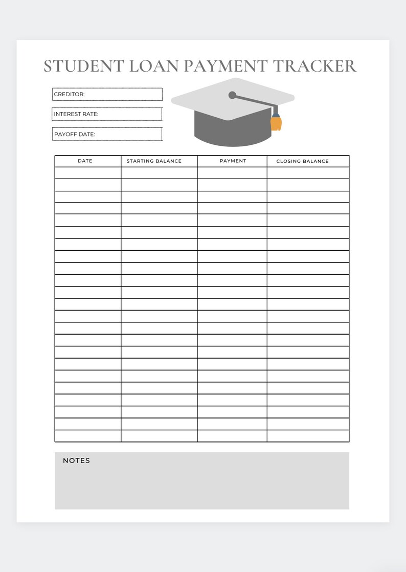 Student Loan Payment Tracker,credit Card Payoff,debt Tracker,debt ...
