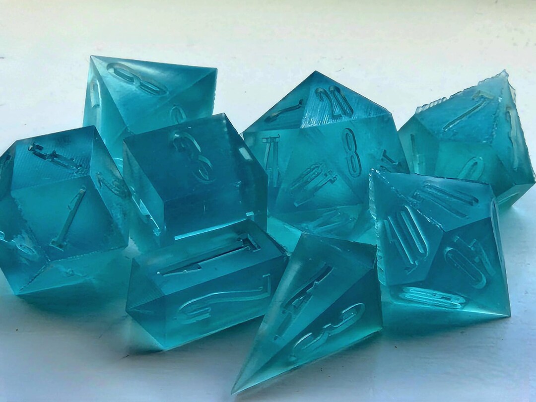 Resin Dice Master Set Tall 8 Piece Dice Set 3D Printed Polyhedral Resin ...
