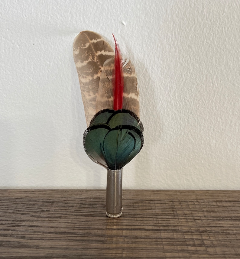 Pheasant Feather Lapel Pin: Recycled Brass & Silver Wedding Groom Pin ...