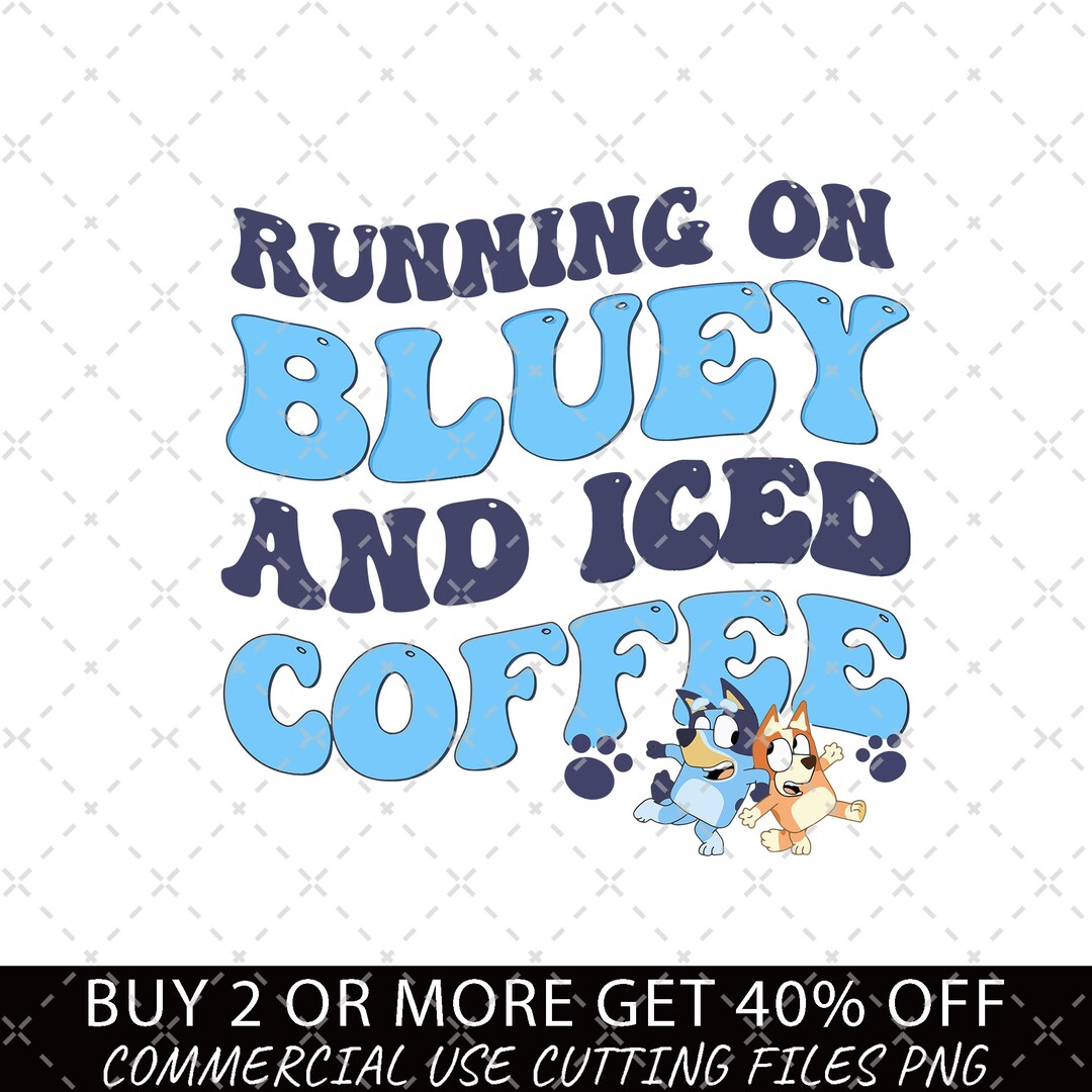 Bluey Png, Bluey Running on Bluey and Iced Coffee Stickers PNG, Bluey ...