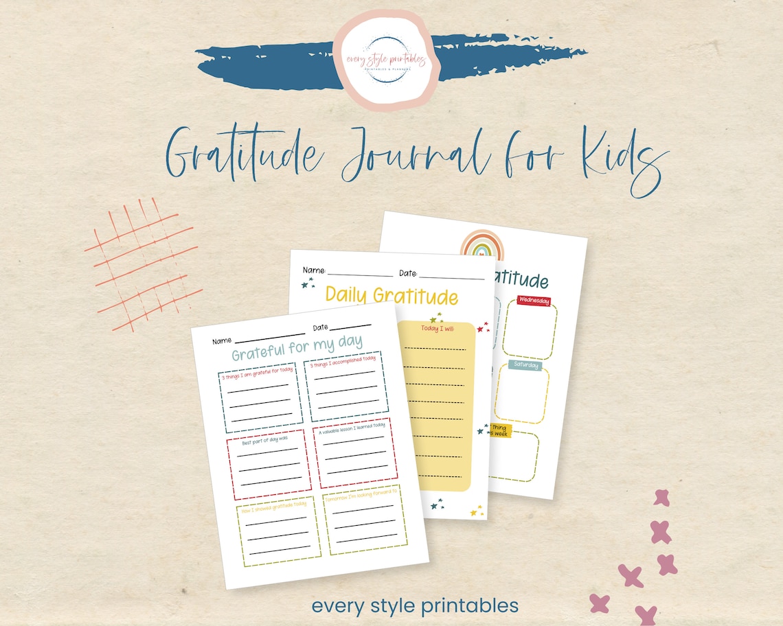 Printable Gratitude Journal for Kids, Kid's Daily Journal, Printer ...