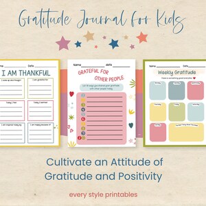 Printable Gratitude Journal for Kids, Kid's Daily Journal, Printer ...