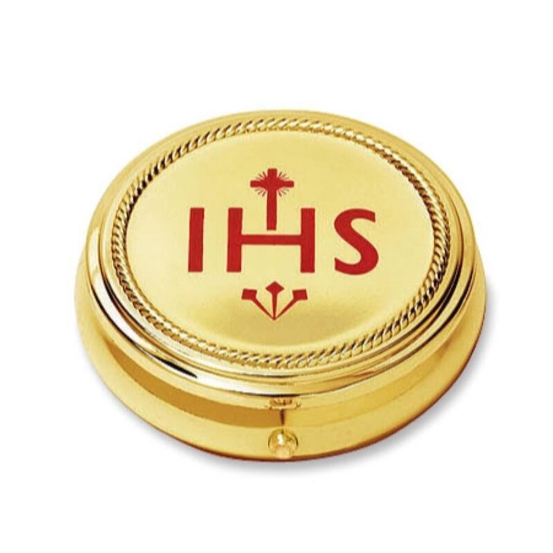 Gold Plated IHS Pyx / Solid Brass / IHS Hospital Pyx / IHS Design ...