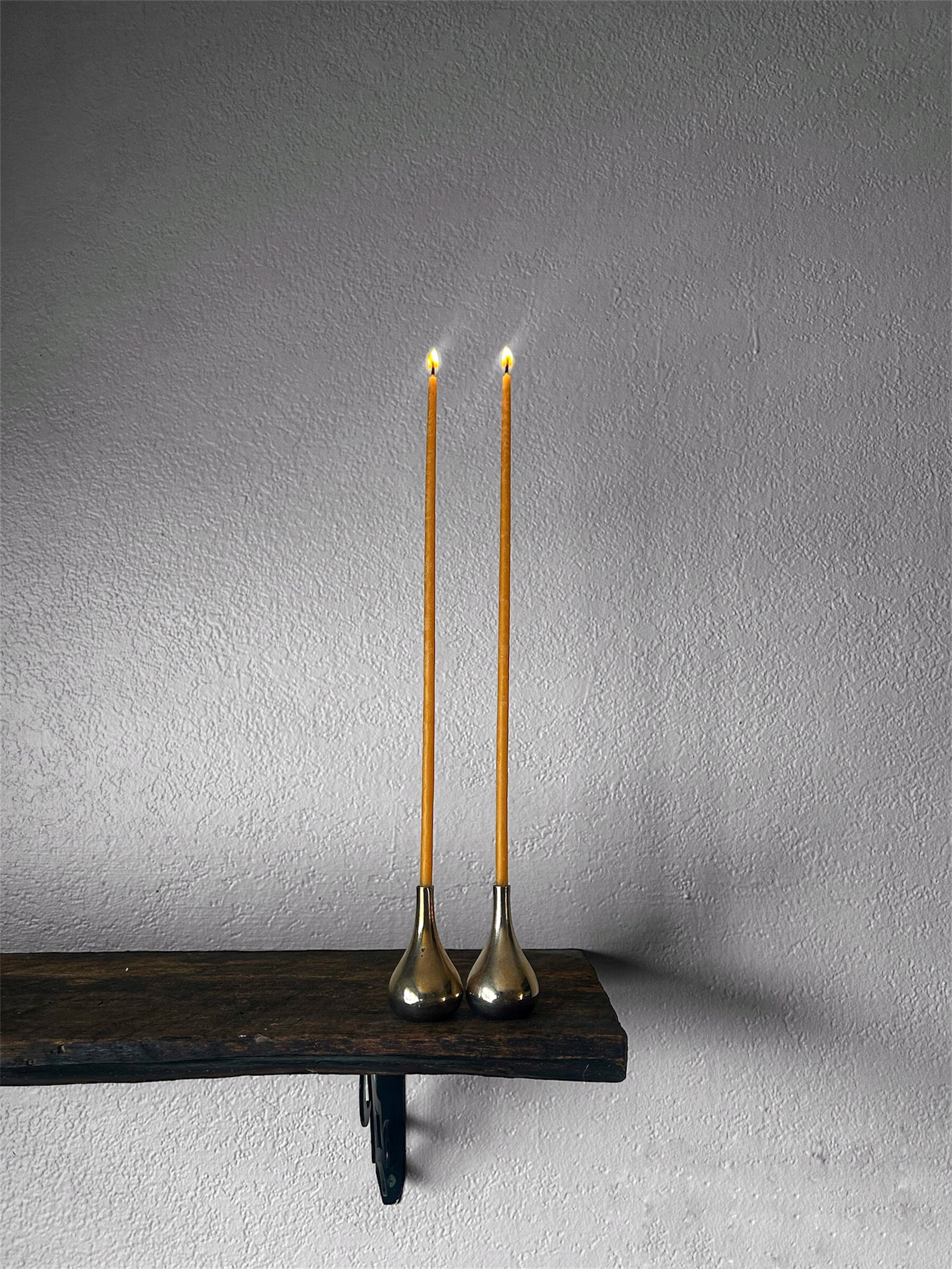 11.5'' Pure Beeswax Thin Candles / 1/4 Inch Base Diameter / Thin Tapers ...