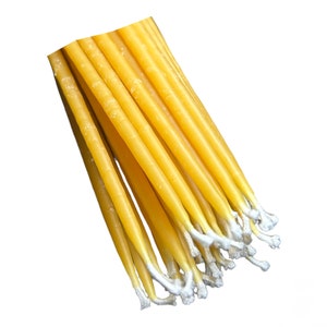 11.5'' Pure Beeswax Thin Candles / 1/4 Inch Base Diameter / Thin Tapers ...