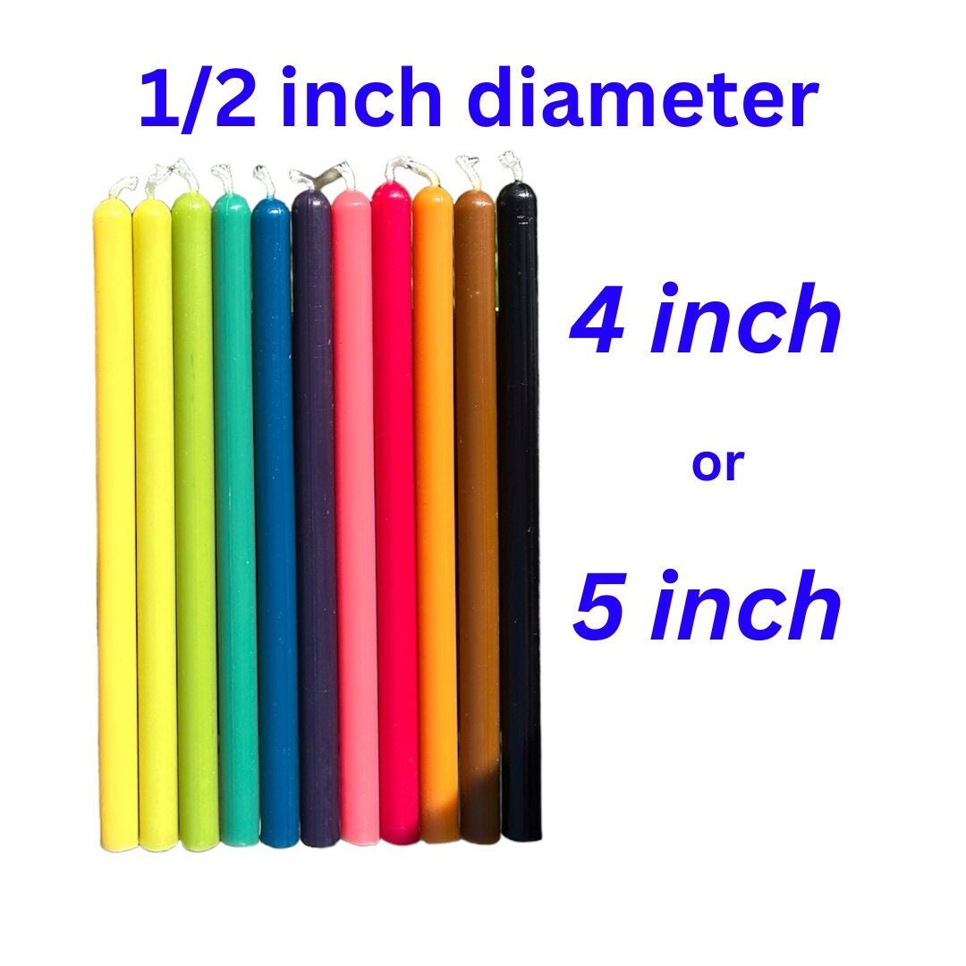 4 or 5 Inch Candle / Half Inch Diameter / 100% Pure Beeswax / Slim ...