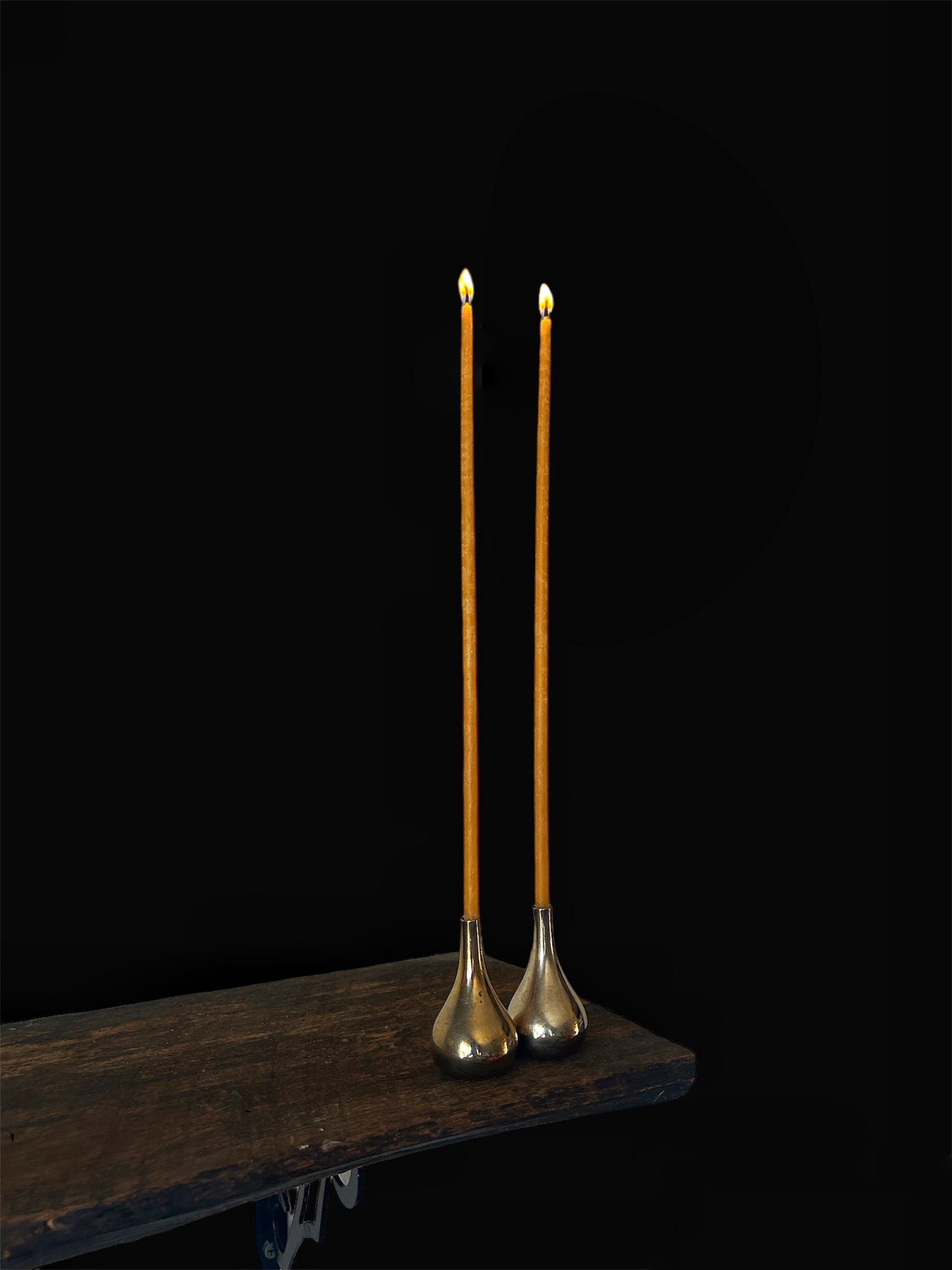 11.5'' Pure Beeswax Thin Candles / 1/4 Inch Base Diameter / Thin Tapers ...