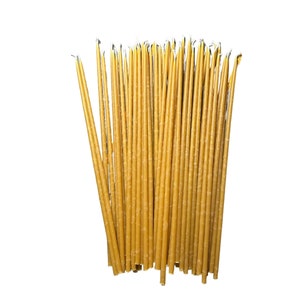 11.5'' Pure Beeswax Thin Candles / 1/4 Inch Base Diameter / Thin Tapers ...