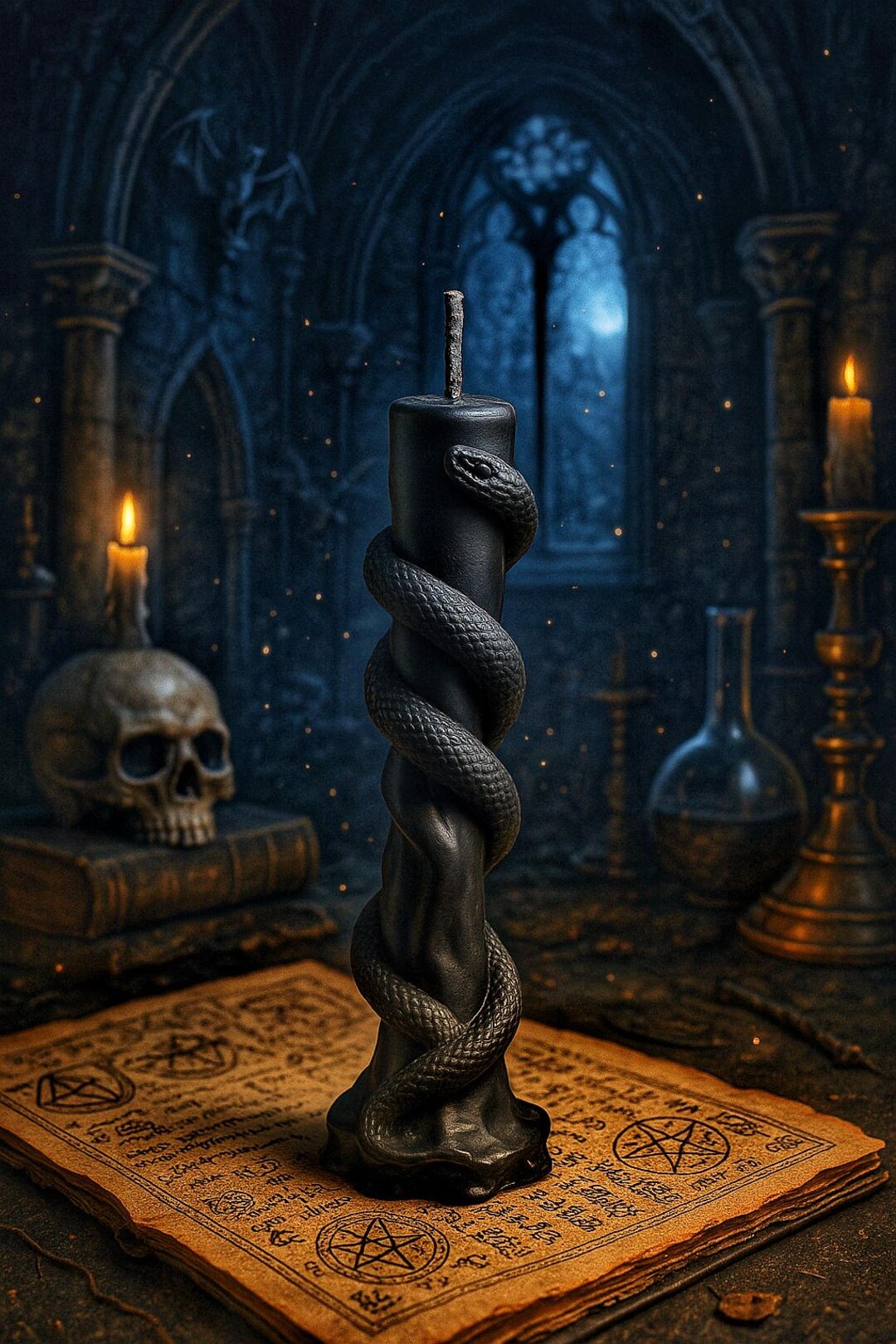 Black Snake Candle / 100% Pure Beeswax / MADE in the U.S.A. / Height 4 ...