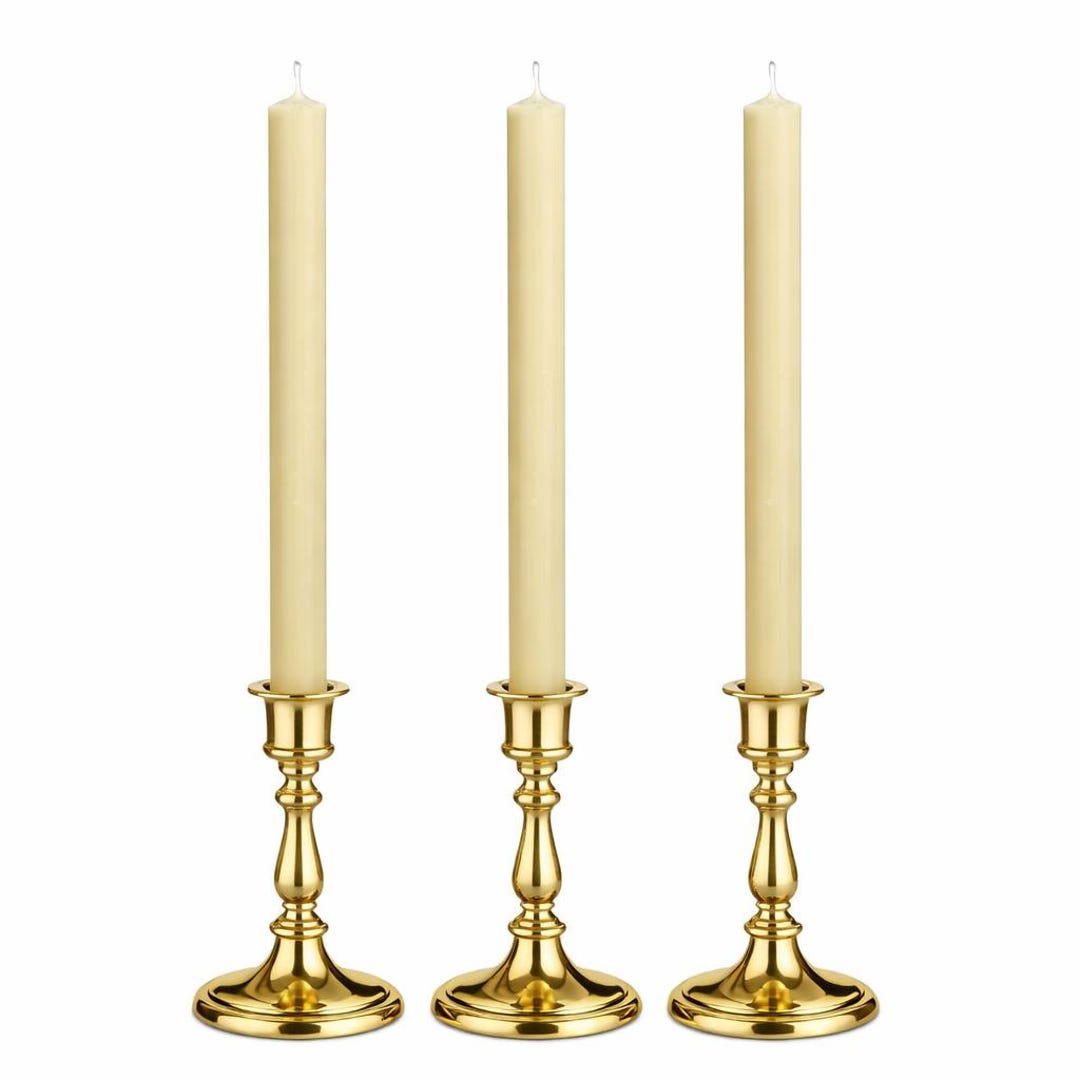 12″ Beeswax Taper Candles / 7/8 in Base / Holiday Decoration / Dinner ...