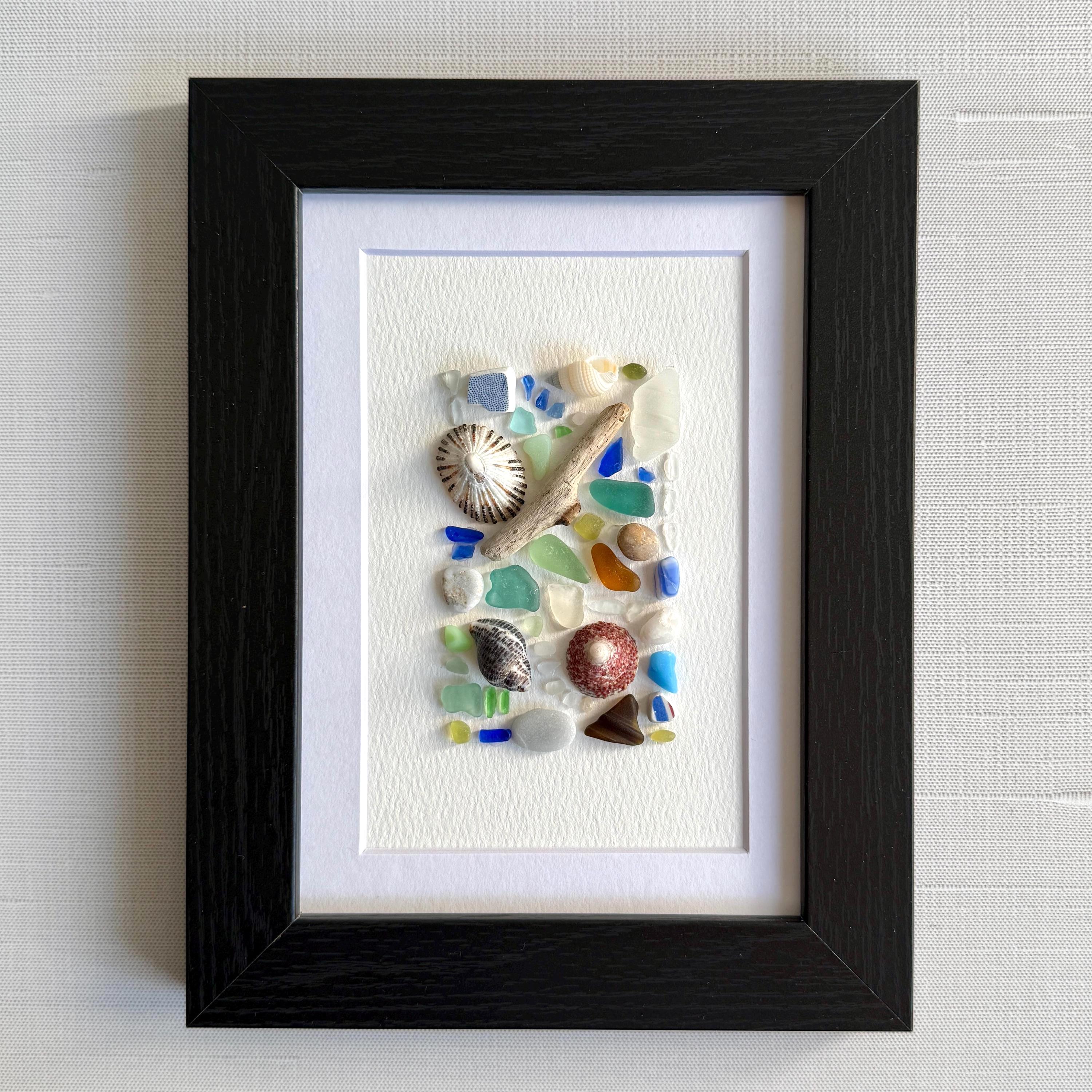 Sea Glass & Shell Abstract Art: Oregon Driftwood Beach Decor - Etsy