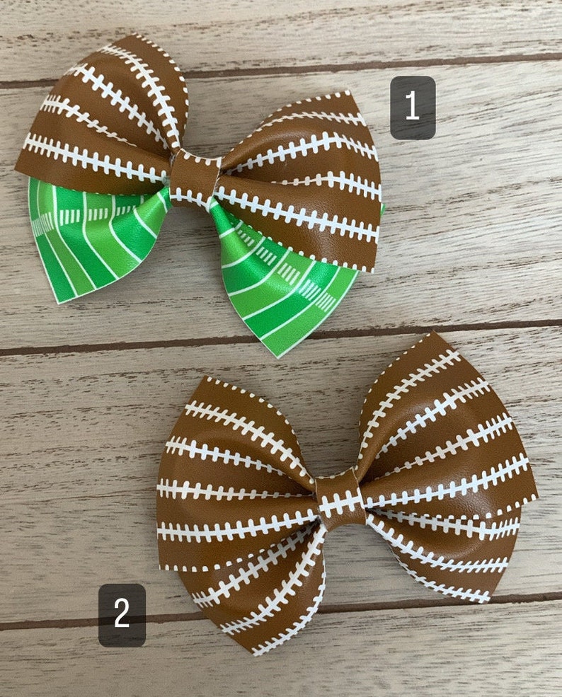 Football Stitching/football Field Hair Bows - Etsy