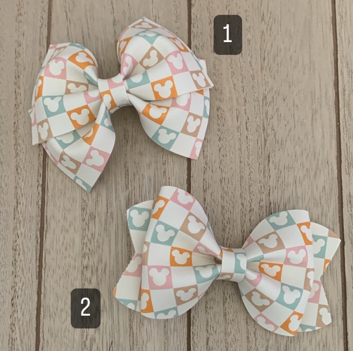Retro Mouse Checkered Hair Bows - Etsy