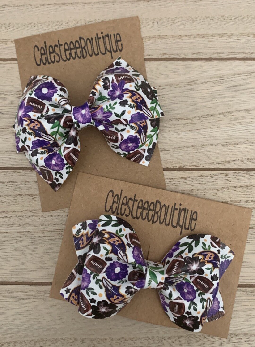 Baltimore Ravens and Flowers Inspired Hair Bows - Etsy