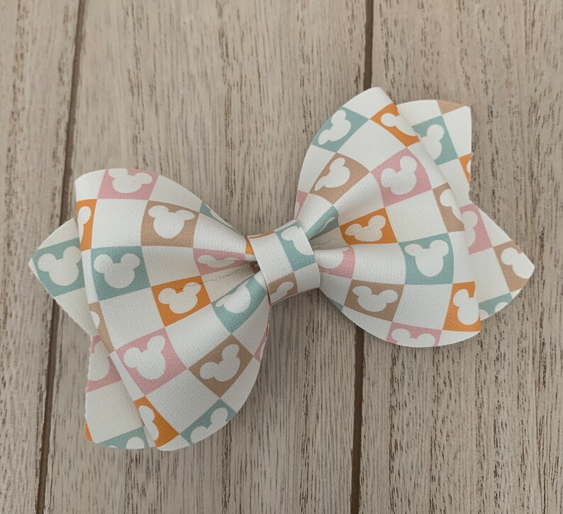 Retro Mouse Checkered Hair Bows - Etsy