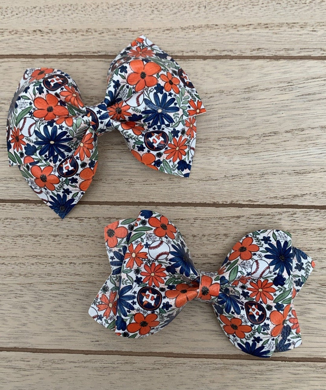 Houston Astros and Flowers Inspired Hair Bows - Etsy
