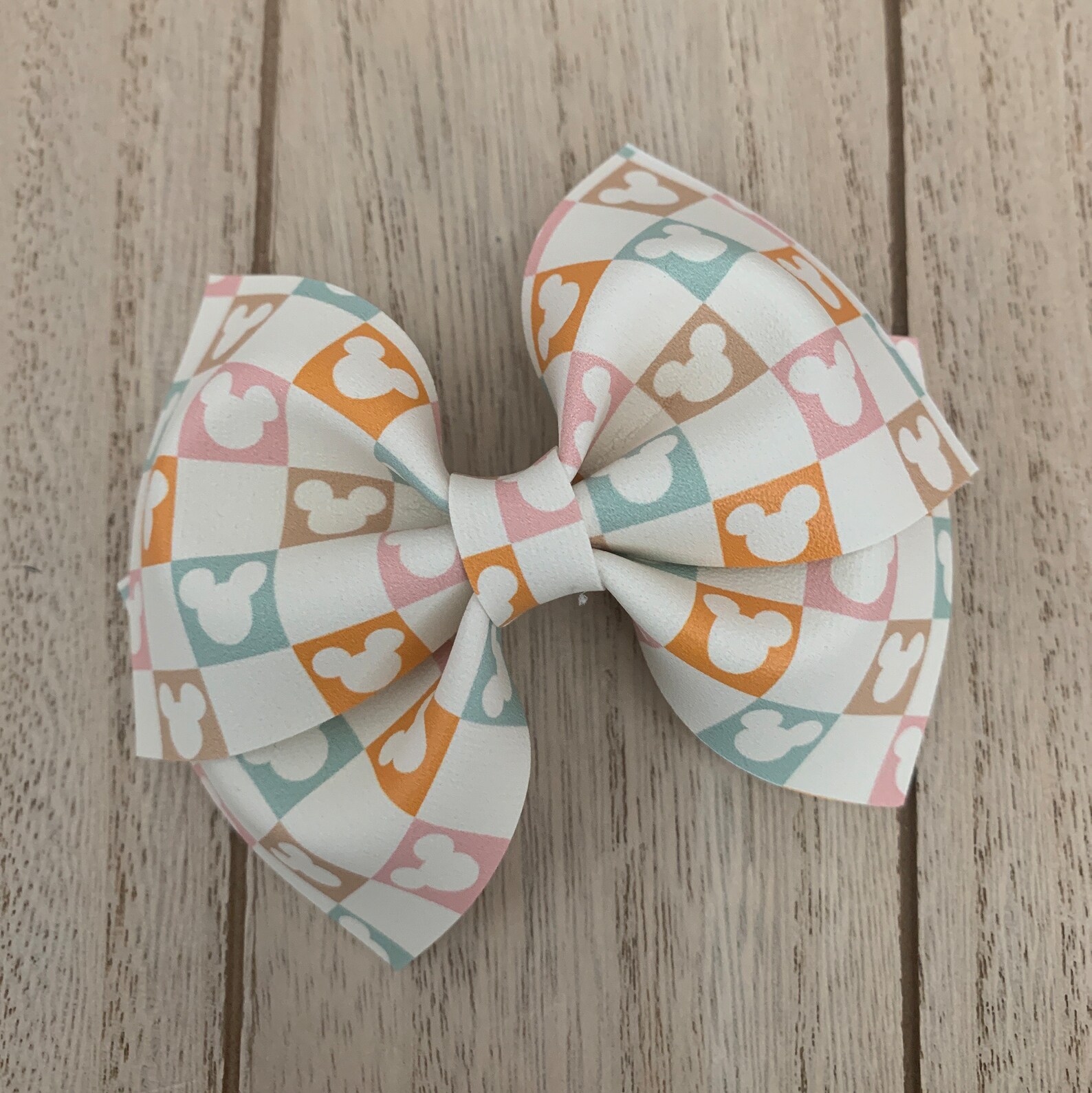 Retro Mouse Checkered Hair Bows - Etsy