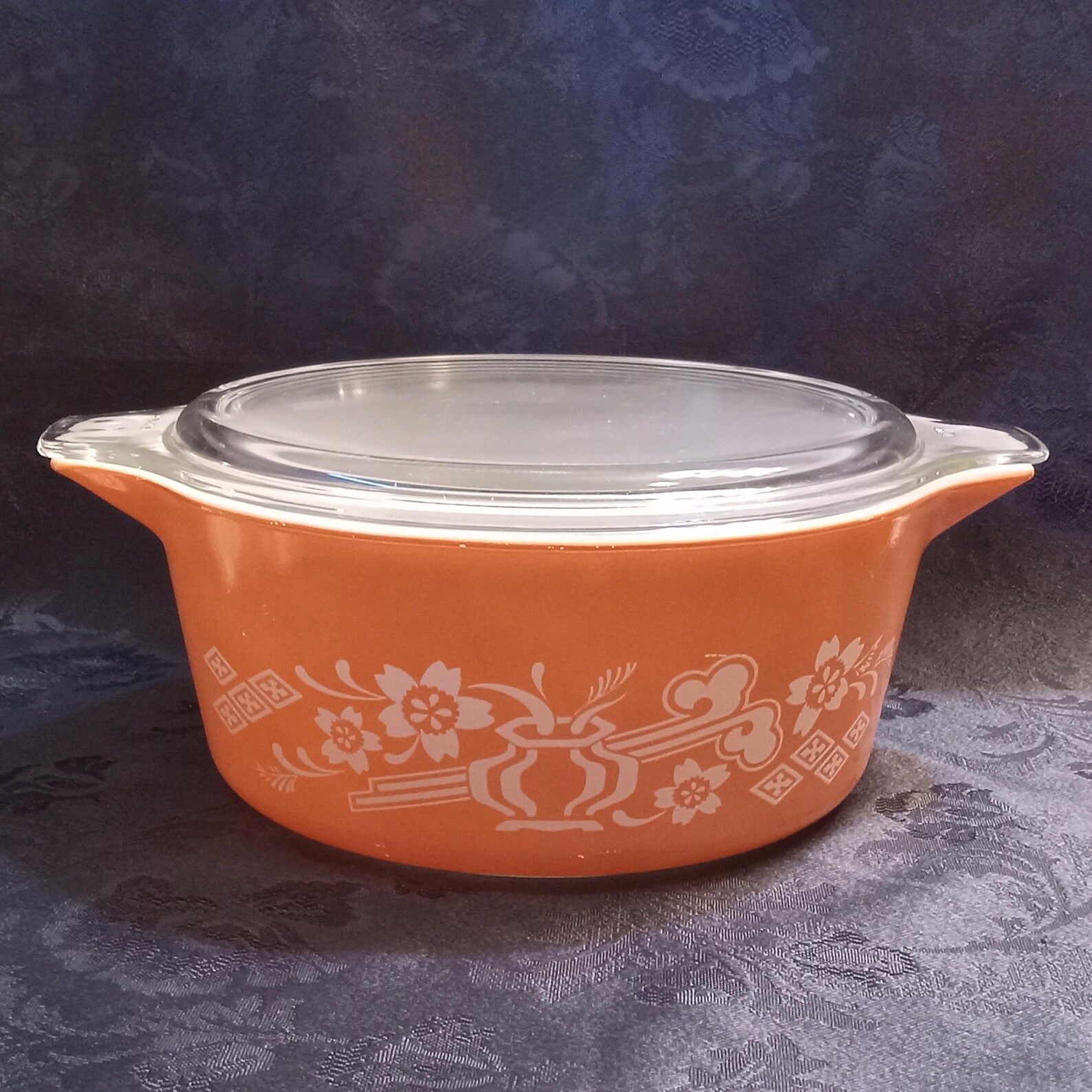 Vintage Pyrex Dynasty Rose 1978 Casserole Dish - White Floral Vase ...