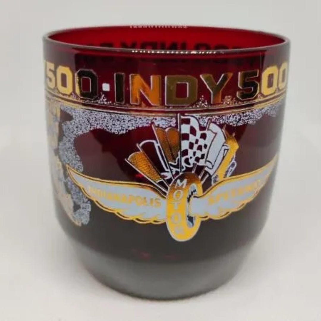 1 Red Indy 500 Glass – Rare Vintage Collectible Racing Memorabilia, 3 ...