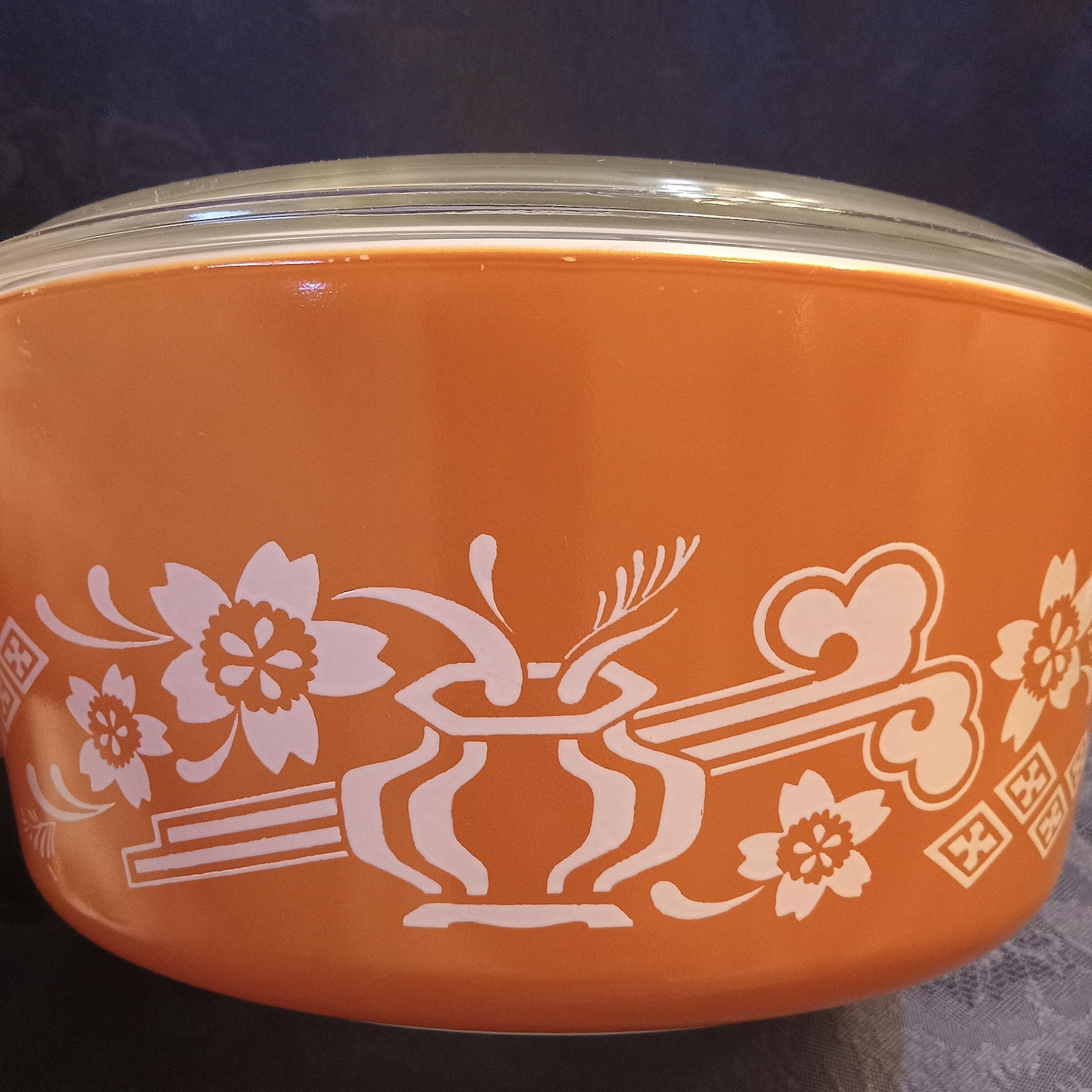 Vintage Pyrex Dynasty Rose 1978 Casserole Dish - White Floral Vase ...