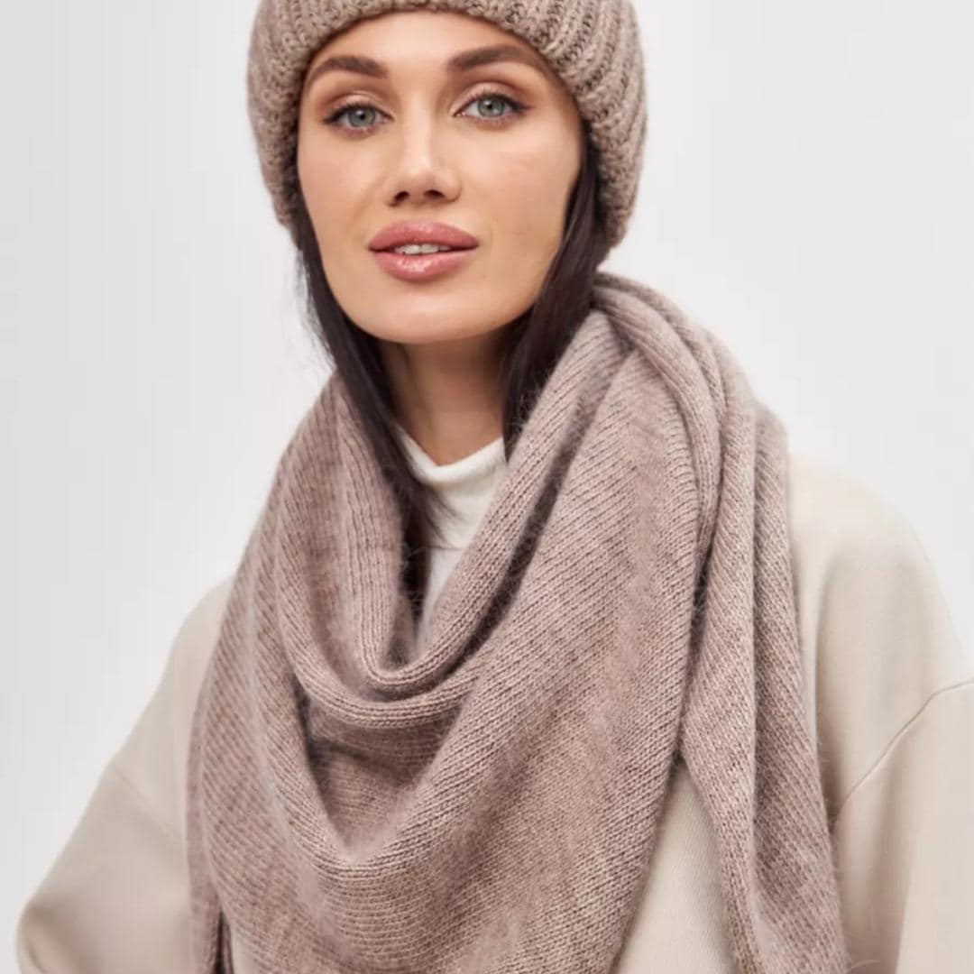 Winter Angora Wool Headscarf Women Knit Head Scarf Kerchief Winter ...
