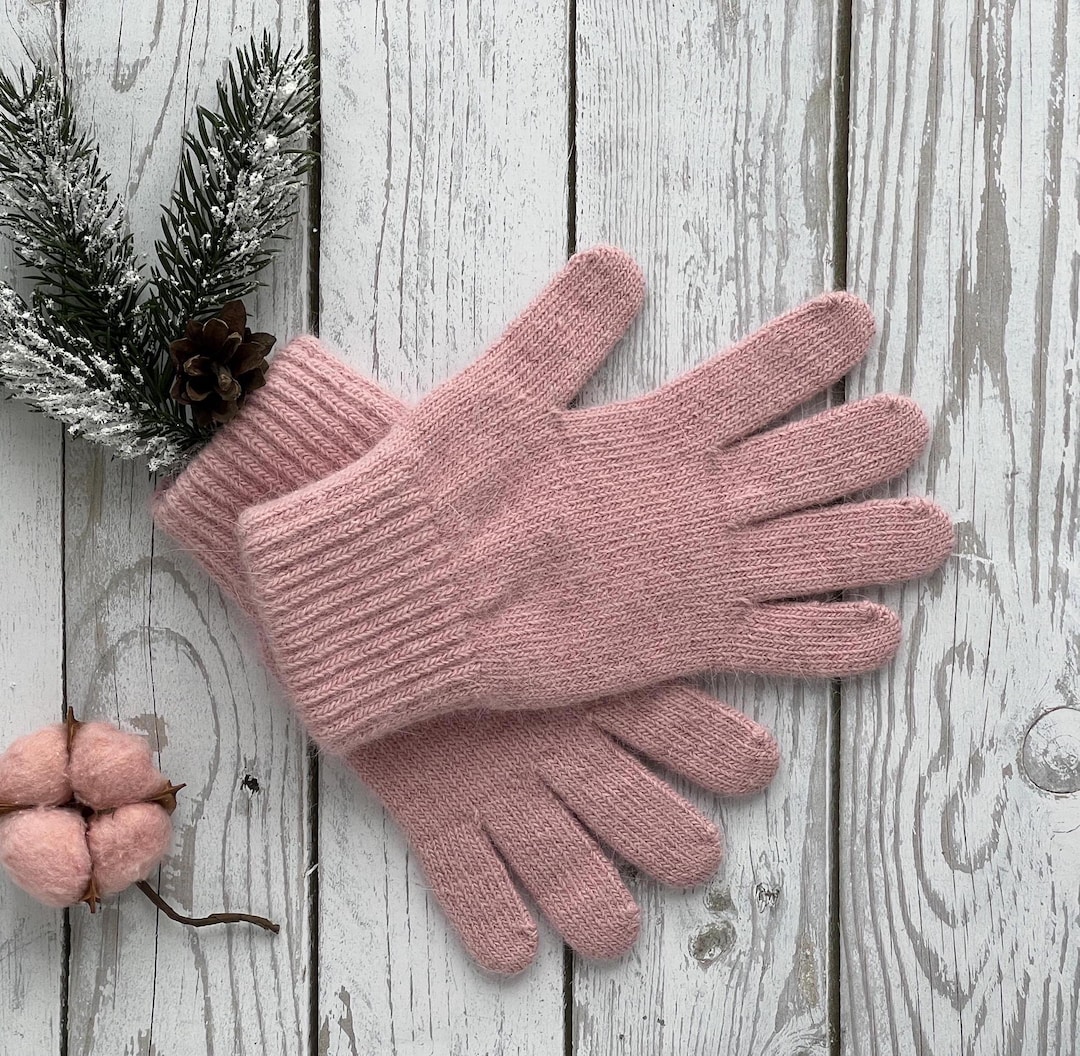 Angora Wool Women Gloves Women Angora Knit Gloves Natural Premium ...