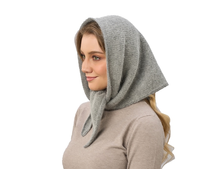 Winter Angora Wool Headscarf Women Knit Head Scarf Kerchief Winter ...