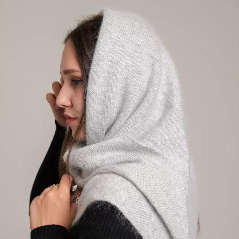 Black Angora Wool Scarf - Etsy