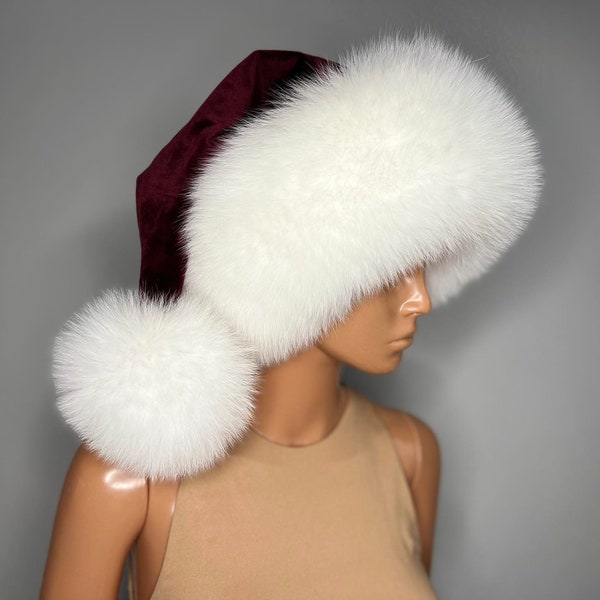Real Fur Santa Hat - Etsy